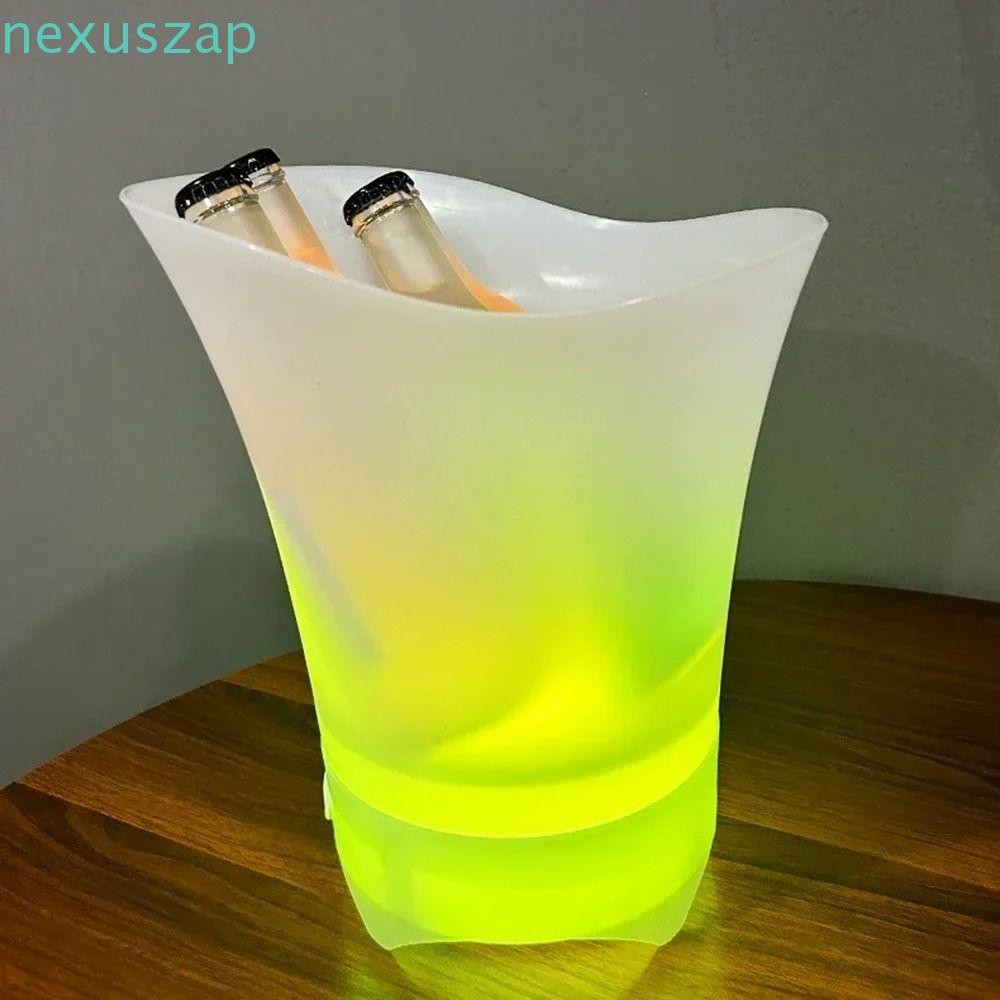 NEXUSZAP LED Ice Bucket, Barware พร้อมลําโพงบลูทูธ RGB Beer Bucket, ไร้ ...