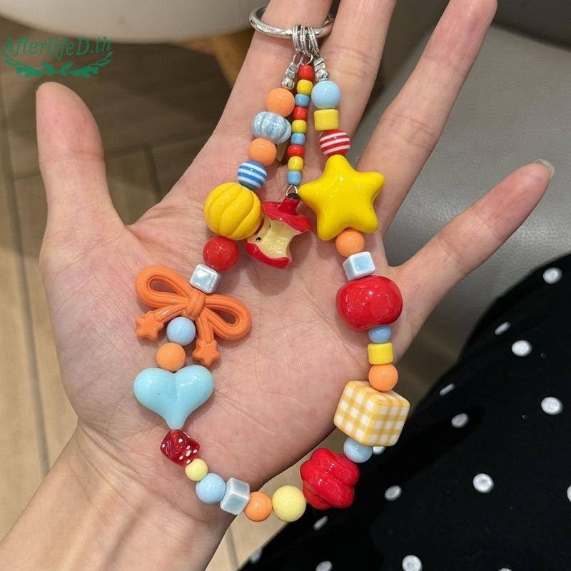 AF Handmade Dopamine Core Ins เครื่องประดับสีทําด้วยมือน่ารักลูกปัดโซ่ ...