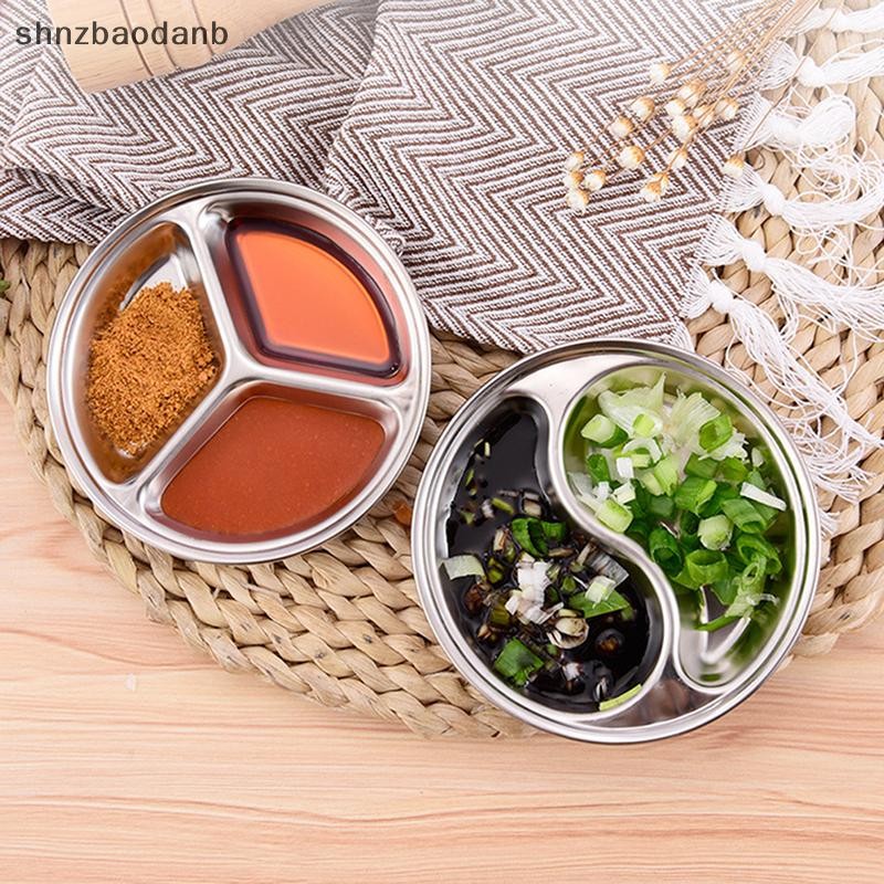 [shnzbaodanb] จานปรุงรส 1 ชิ้นจานซอสสแตนเลสชามจุ่มอาหาร TH | Shopee Thailand