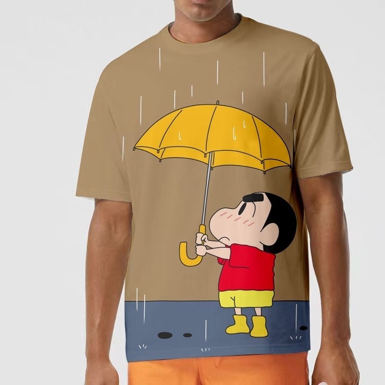 2024 อะนิเมะรุ่นใหม่ Crayon Shin chan Pattern เสื้อยืดเด็ก 3D พิมพ์ ...