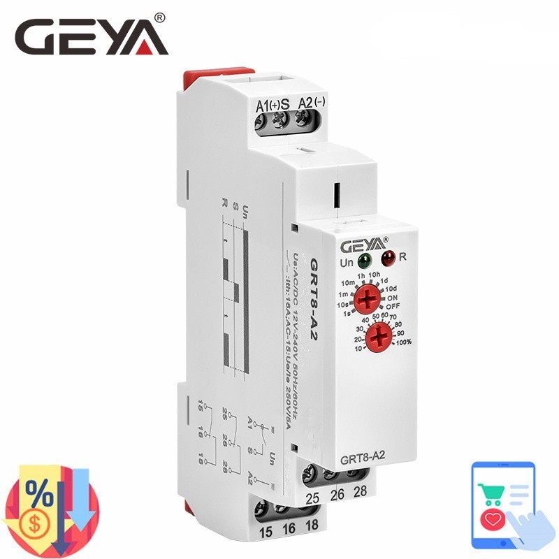 GRT8-A/B Delay On or Delay Off Time Relay 12V 24V 48V 110V 220V DIN ...