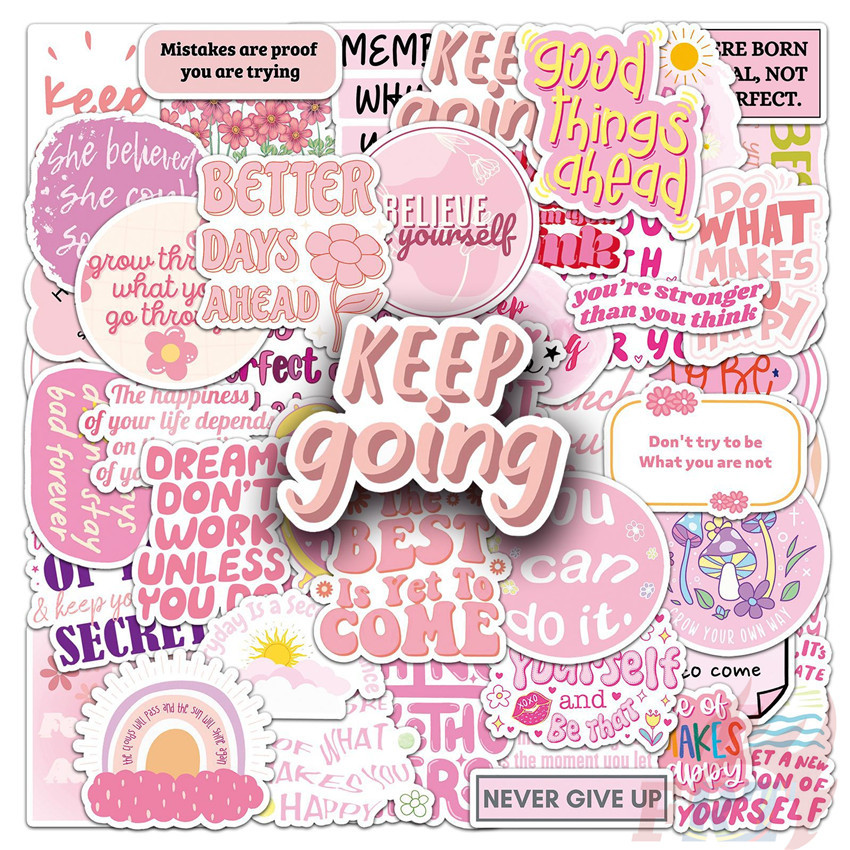 สีชมพู . สติ๊กเกอร์ Slang Art Series 01 ตลก 50 ชิ้น/เซ็ต DIY แฟชั่น ...