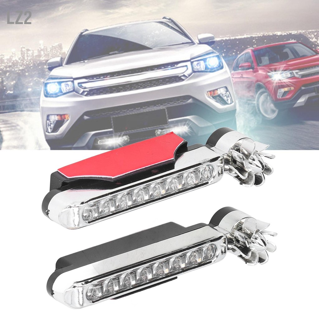 LZ2 2 ชิ้นลมขับเคลื่อนไฟวิ่งกลางวัน 8 LED โคมไฟภายนอกรถกันน้ำสำหรับ ...