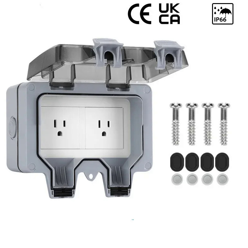 US standard 110v IP66 Waterproof Dual Socket with Switch Us Plug ...