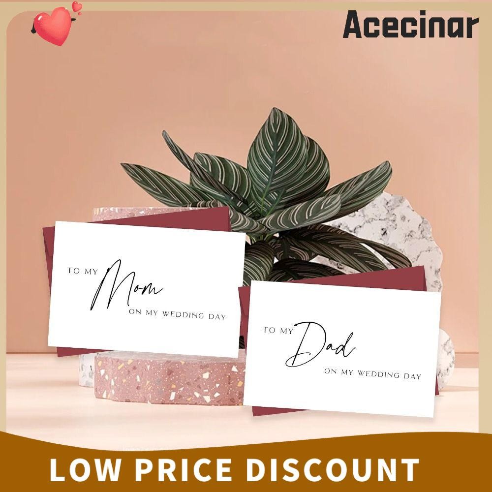 Acecinar การ์ดวันแต่งงาน ชุดกระดาษ พ่อแม่ 2 ชิ้น DIY White My Wedding ...