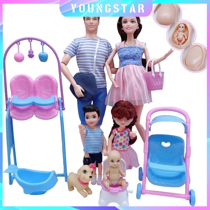 Fyg Family ตุ๊กตาตั้งครรภ์ Mom Baby Dad ชุดตุ๊กตาเด็ก | Shopee Thailand