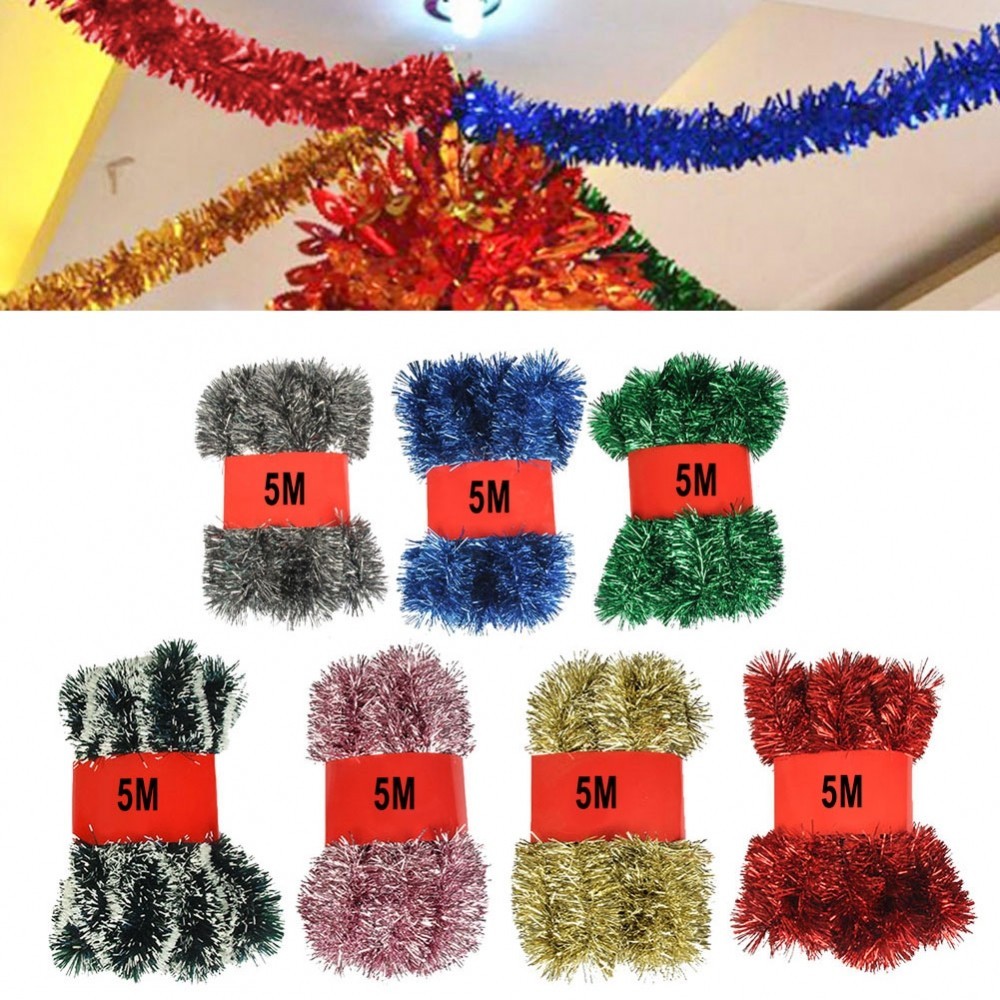 Elegant Christmas Bar Tops Ribbon Tinsel Garland ยาว 5M ออกแบบที่น่า ...