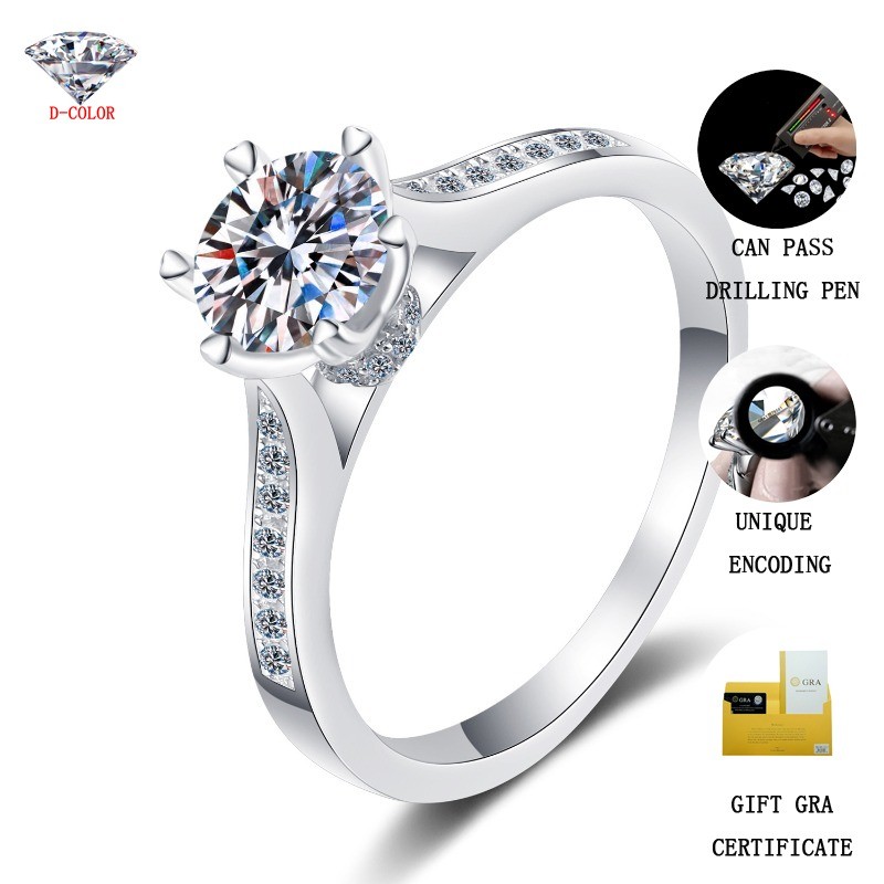 [พร้อมใบรับรอง Gra] แหวนเพชร มอยซาไนต์หมุนเงิน S925 ทดสอบได้ด้วยปากกาเจาะ | Shopee Thailand