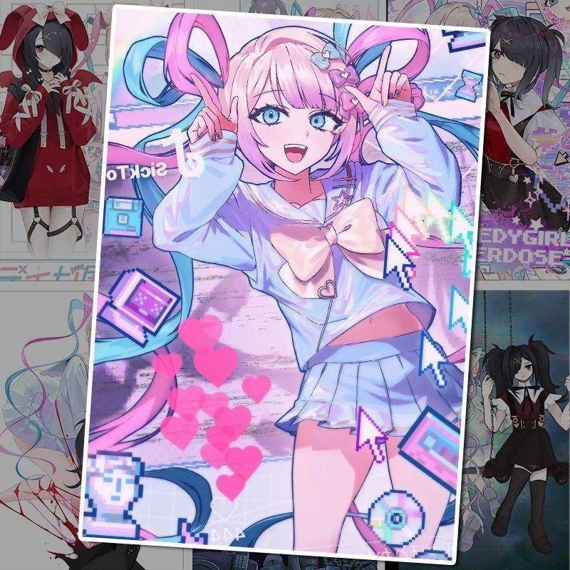 Needy Streamer Overload Poster Ame-chan Angel-chan Self-Adhesive Wall ...