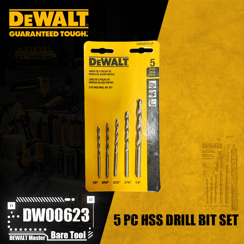 Dewalt DW00623 5 PC HSS DRILL BIT SET อุปกรณ์เสริมเครื่องมือไฟฟ้า ...
