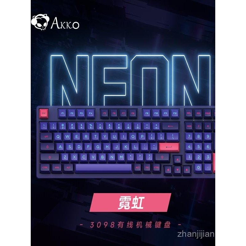 Akko 3098 Neon Mechanical Keyboard เกมเล่นเกมแบบมีสายเฉพาะคอมพิวเตอร์ ...
