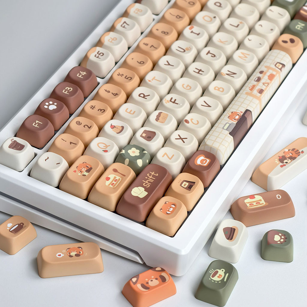 Red Panda Cafe Keycaps 120 + คีย์ MOA โปรไฟล์ PBT Dye Sublimation MAD ...