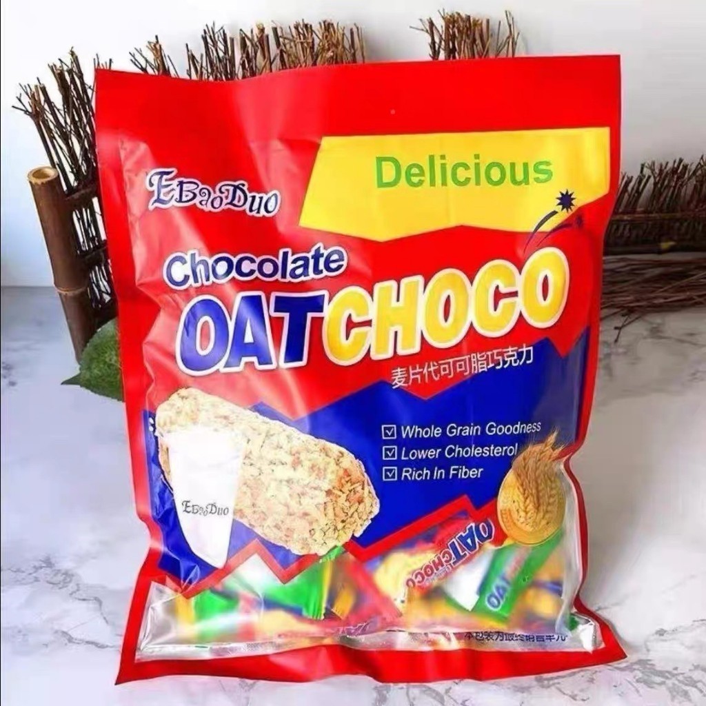 ใหม่ ข้าวโอ๊ต อัดแท่ง (Oat choco) รสนม Ebaoduo ถุง400g. ธัญพืชอบแห้ง ...