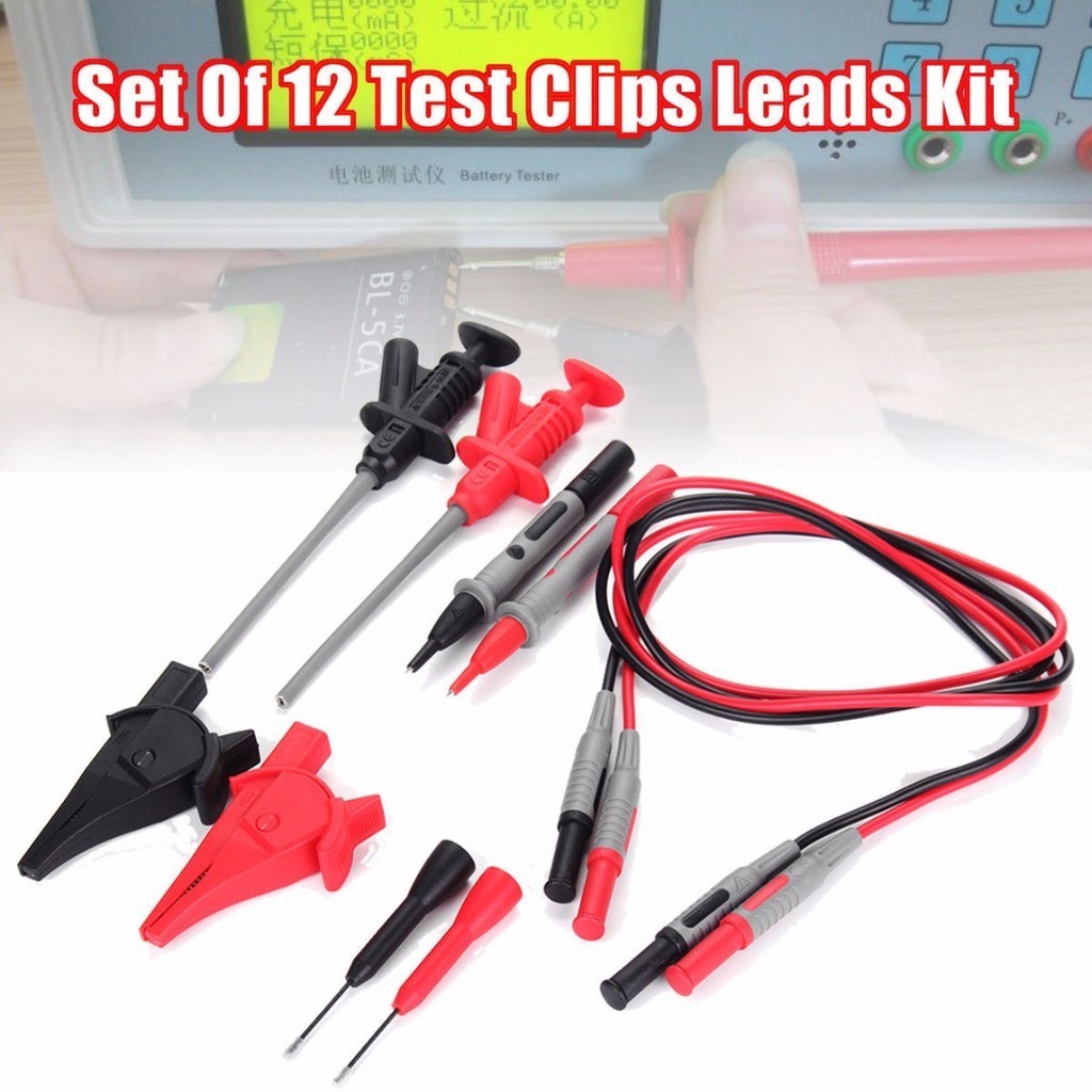 1 ชุดคลิปทดสอบใหม่ Leads Kit Fluke Multimeter Heavy Duty Banana Tester ...