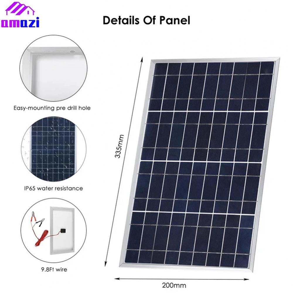 【AMZ】20W Portable Outdoor Solar Panel Kit Complete 12V Polycrystalline ...