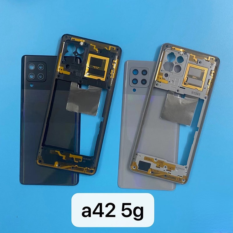 สําหรับ Samsung Galaxy A42 5G A426 โทรศัพท์กรอบกลาง + แบตเตอรี่ฝาหลังกรณีแผงฝาปิดด้านหลังประตู ...