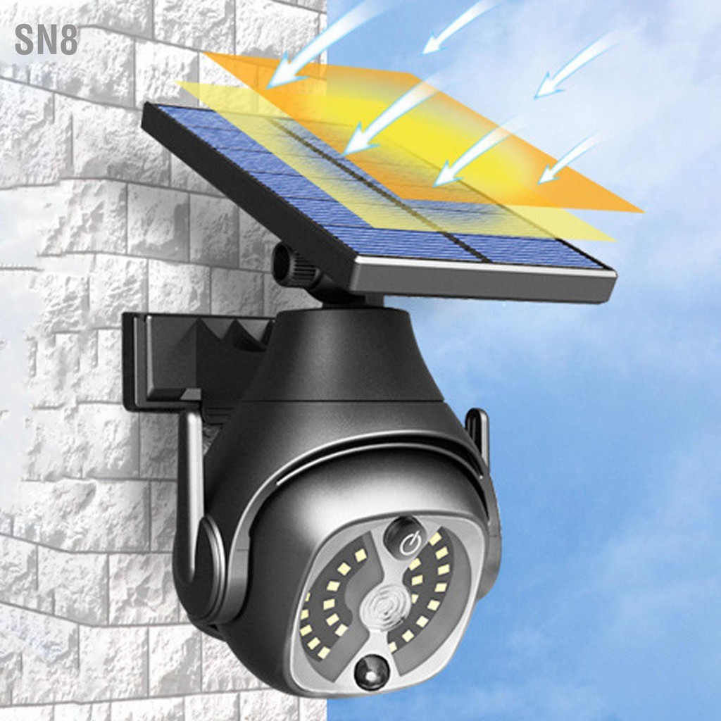 SN8 Solar Sensing Light 300lm 3 โหมดกล้องจำลองกันน้ำ Motion Sensor Lamp ...