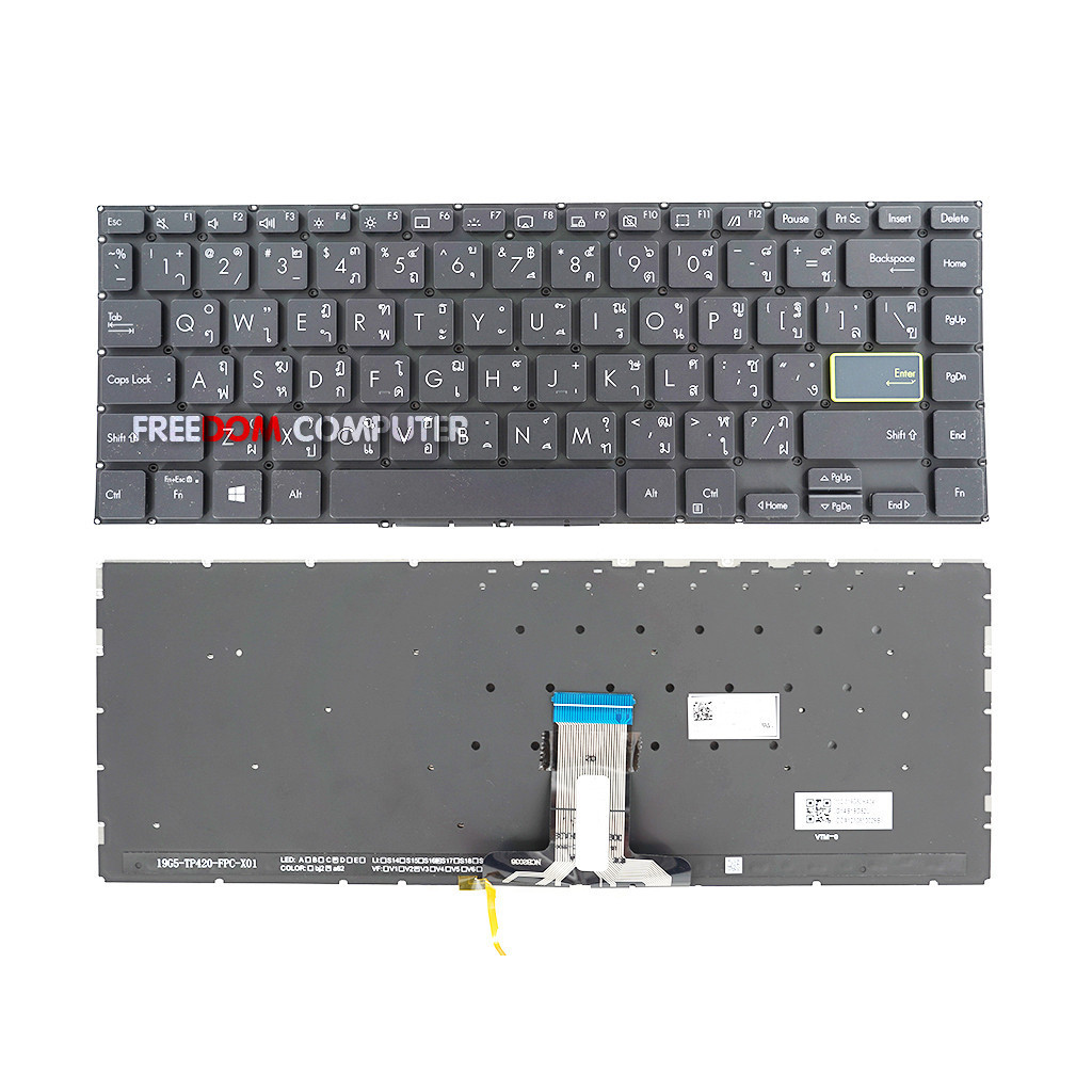 คีย์บอร์ดโน๊ตบุ๊ค KEYBOARD ASUS VIVOBOOK FLIP 14 TM420I TP470EA TH-EN ...