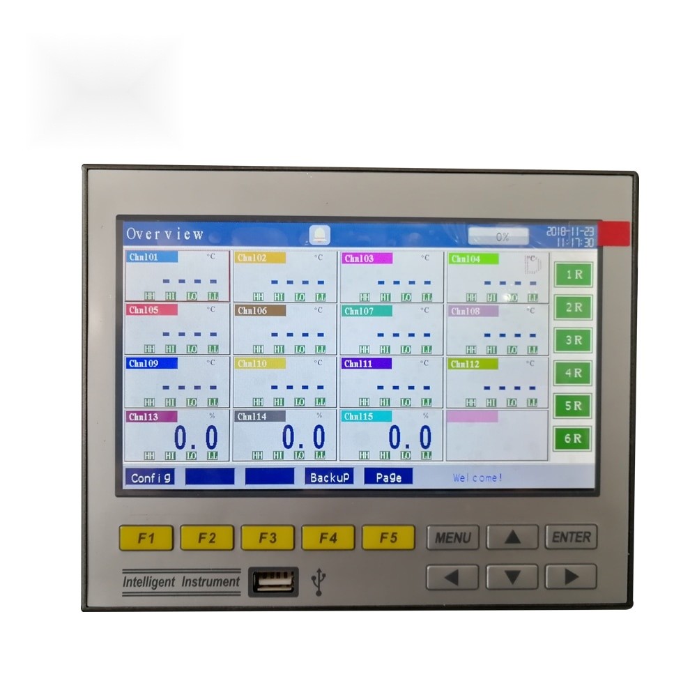 GT71R 7inchs 1~16channels paperless/chart recorder data curve storage ...