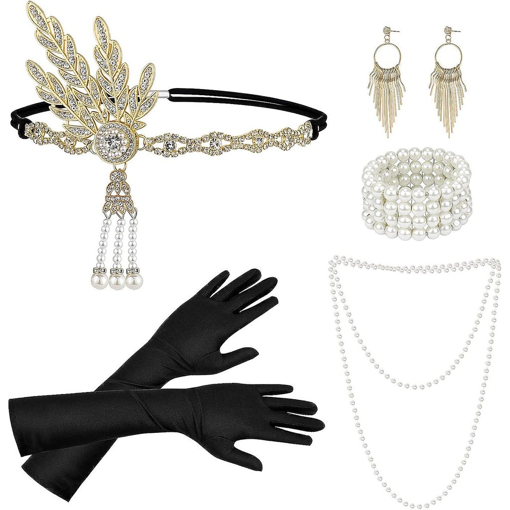 Pesenar1920s Great Gatsby Accessories Set, Flapper Costume Accessories ...