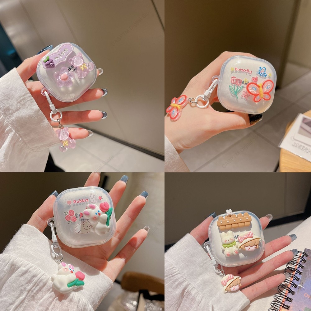 SAMSUNG น่ารักการ์ตูนclearหูฟังสําหรับsamsung Galaxy Buds 2 Pro Buds FE ...