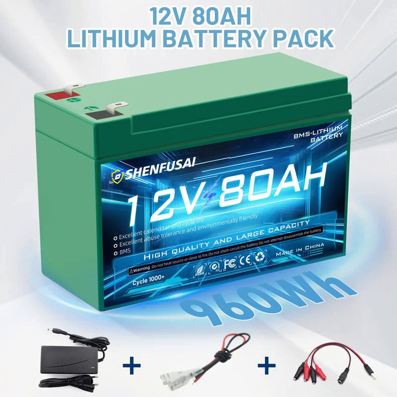 12V 80Ah\120AH Li Ion 18650 Battery Upgraded Lithium Battery Pack Built-in BMS 30A High Current ...