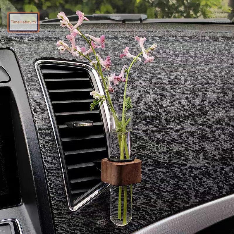 TimeHebay 2/6pcs Stable Mini รถแจกันดอกไม้คลิป Elegant ปรับ Car Vent แจกันดอกไม้วอลนัทและพลาสติก ...