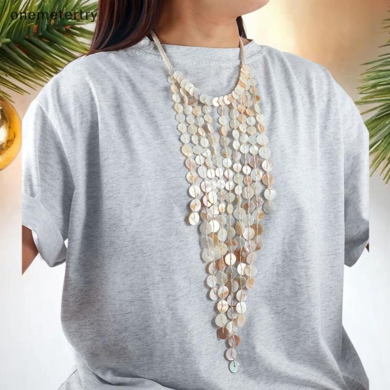 สร้อยคอ Onem handmade ลูกปัด shell แบบ multi-layered สำหรับฤดูร้อน ...