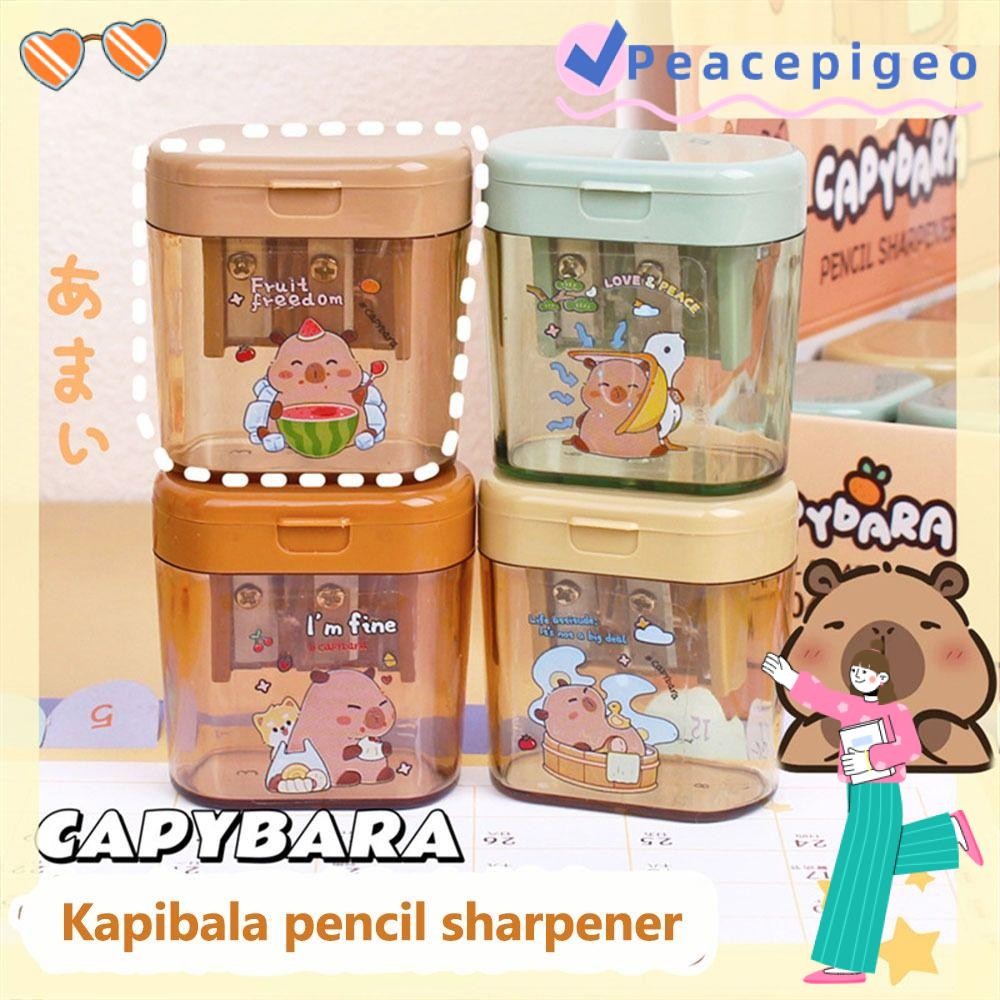 PEACEPIGEO กบเหลาดินสอน่ารักนักเรียน, กบเหลาดินสอ Capybara ขนาดเล็กสองรู, กบเหลาดินสอสําหรับเด็ก ...