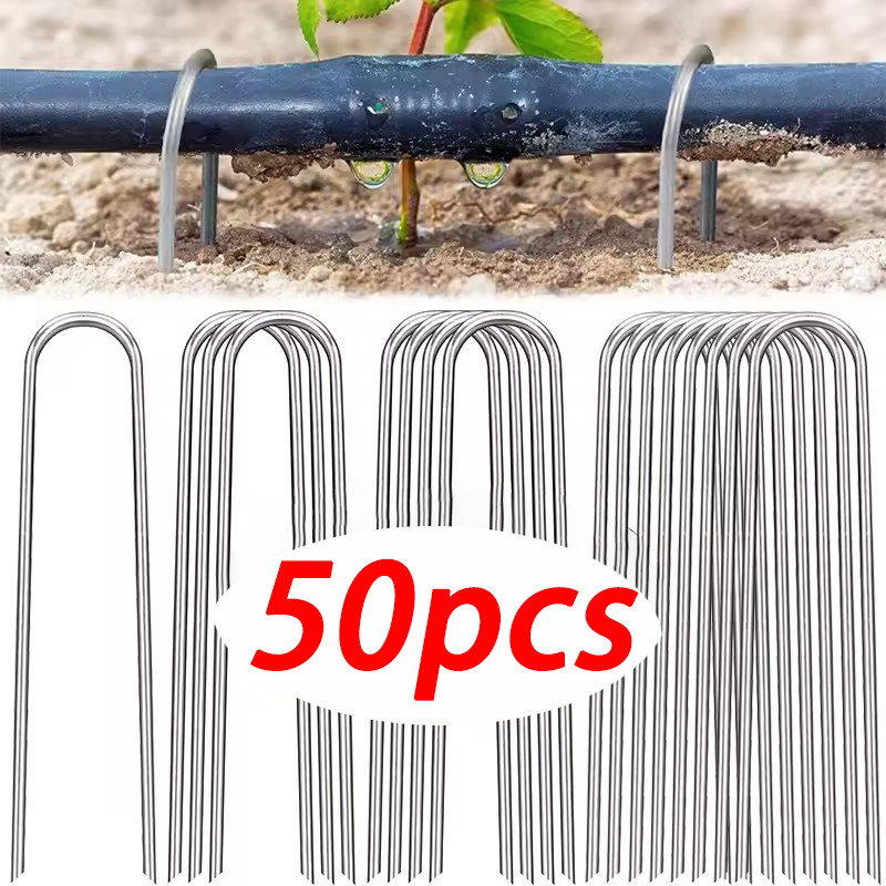 10/30/50 ชิ้น U-type Garden Staples / รั้วท่อ Stakes Sod Pins / สนาม ...