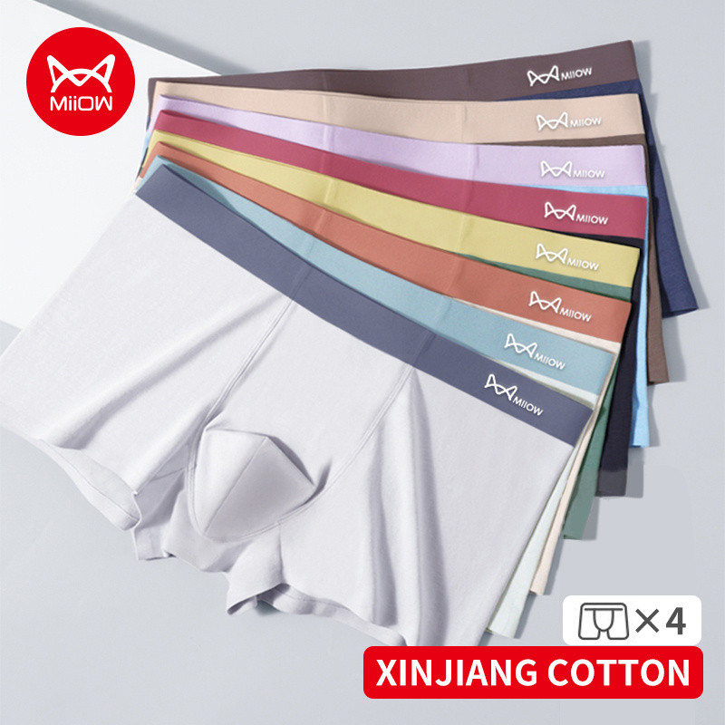 MiiOW ชุดชั้นในผู้ชาย 4 ชิ้น ผ้าฝ้ายระบายอากาศ นุ่มสบาย สุขอนามัยดี MW536 | Shopee Thailand