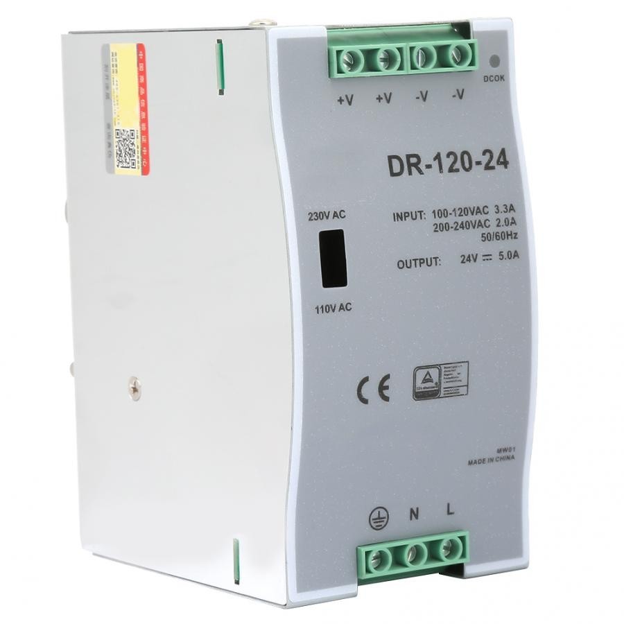 ★Din Rail Switching Power Supply DRP-120-24 120W 24V Adjustable AC/DC ...