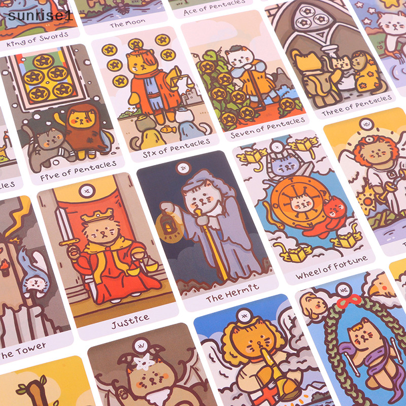 [ใหม่] Cattitude Tarot Card Prophecy Fate Divination Deck Family Party ...