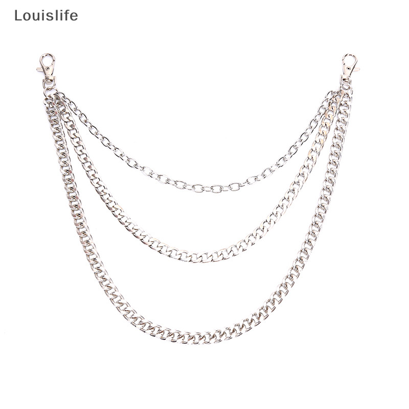 Llph 3 ชั้นสแตนเลสผู้ชายกางเกงกระเป๋าสตางค์เข็มขัดแหวน Punk พวงกุญแจ LLP | Shopee Thailand