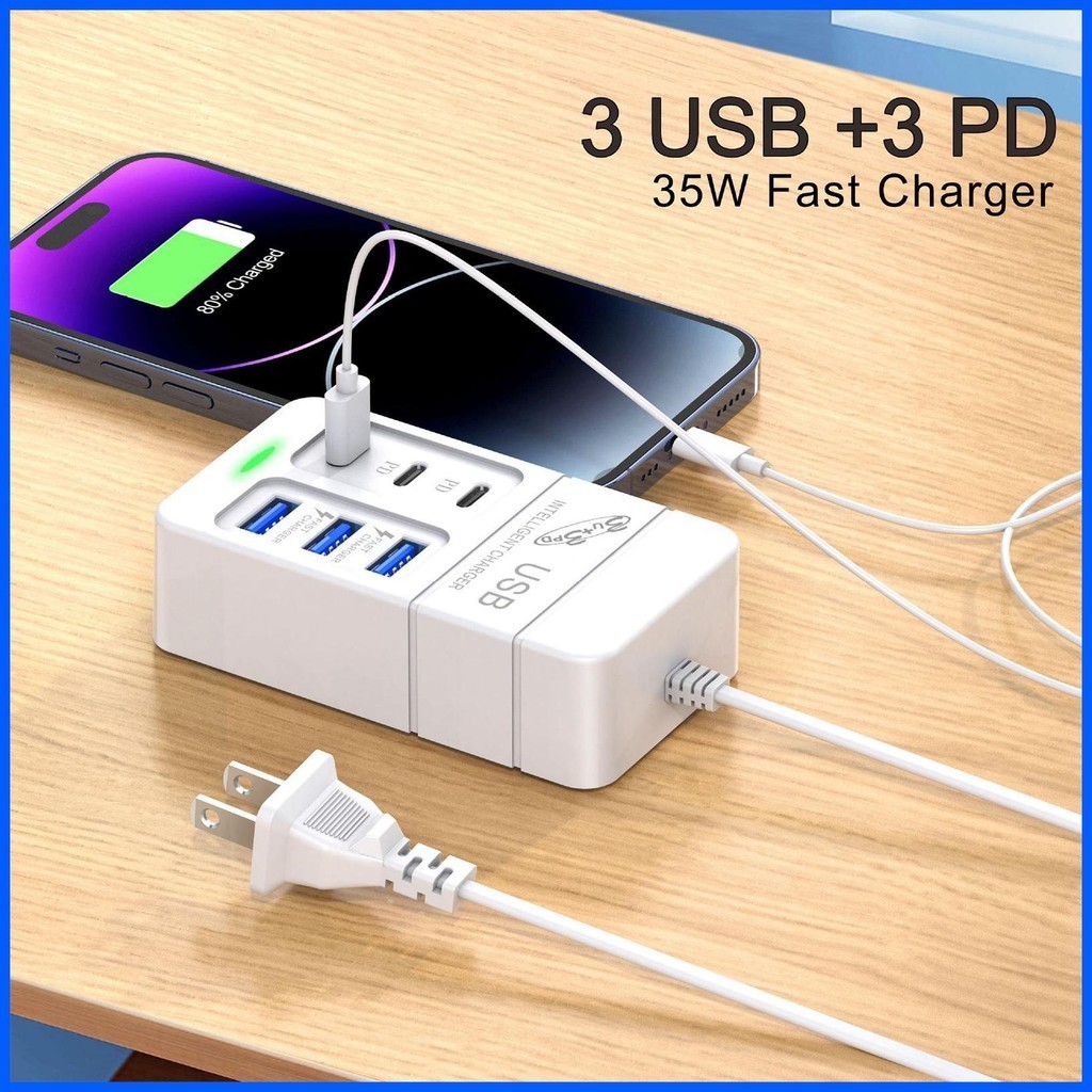 Multiport USB Charger USB 6-Port สถานีชาร์จ 35W/3A 6-Port สถานีชาร์จ ...