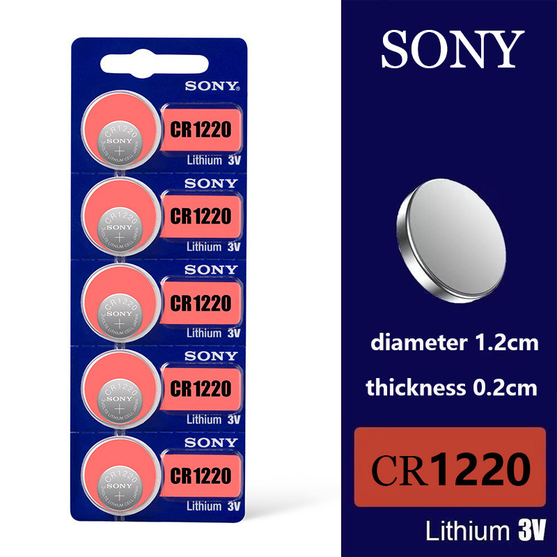 Battery ของแท้ CR1220 ถ่านกระดุม Sony รุ่น CR1220 3V Lithium Battery พร้อมส่ง (1 Pack มี 5 pcs ...