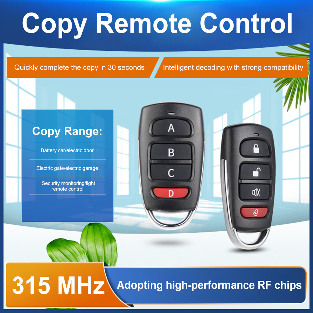 315mhz/433mhz Clone รีโมทคอนโทรลเปลี่ยนกุญแจ Duplicator สําหรับประตูอัตโนมัติ | Shopee Thailand