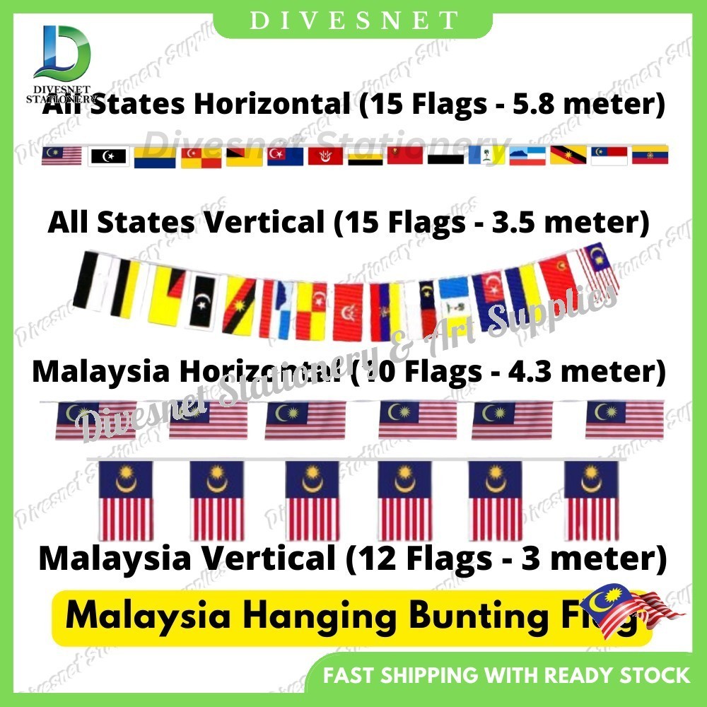 ธงสายแขวน Bunting Flag State Flag Bendera Gantung Kecil Bendera Banting ...