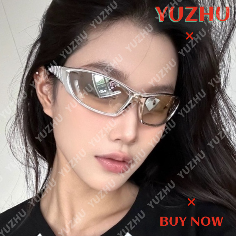 (YUZHU) Western Fashion Future Tech แว่นกันแดด Y2K Millennial Hottie ...