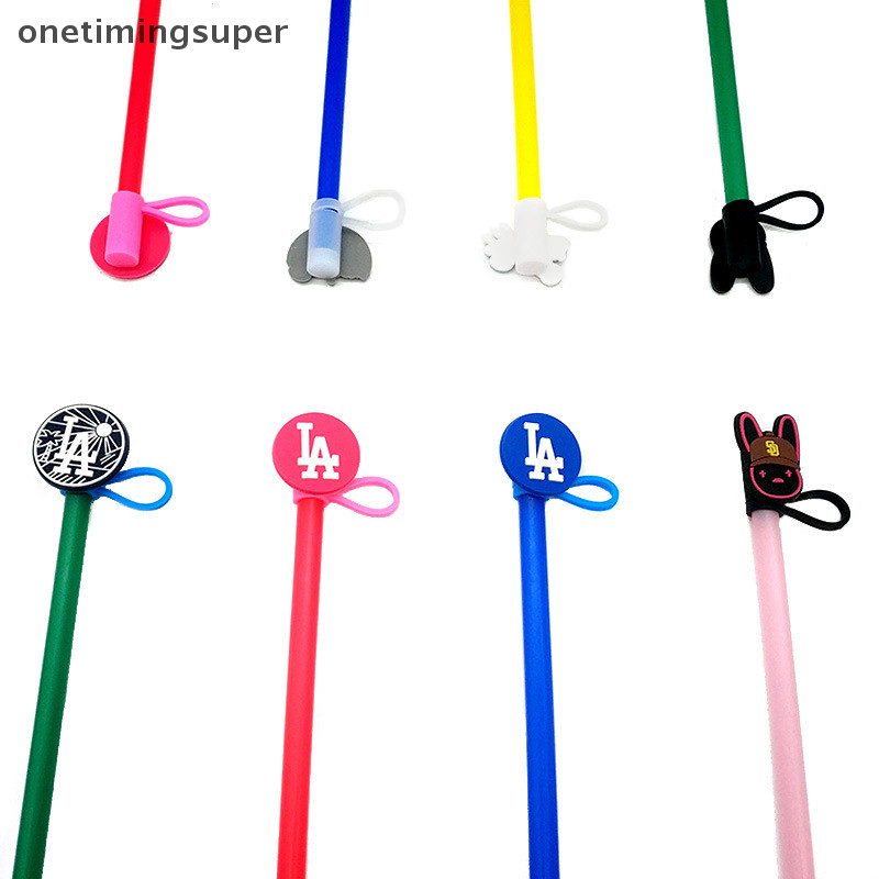 Onetimingsuper การ์ตูนซิลิโคนฟางเคล็ดลับดื่มฝุ่นหมวก Splash Proof Plugs ...