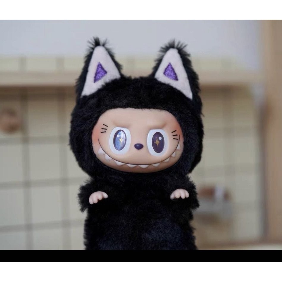 🔥พร้อมส่ง ของแท้🔥Labubu DIY Vinyl Lucky Cat Black Cat labubu Keychain ...