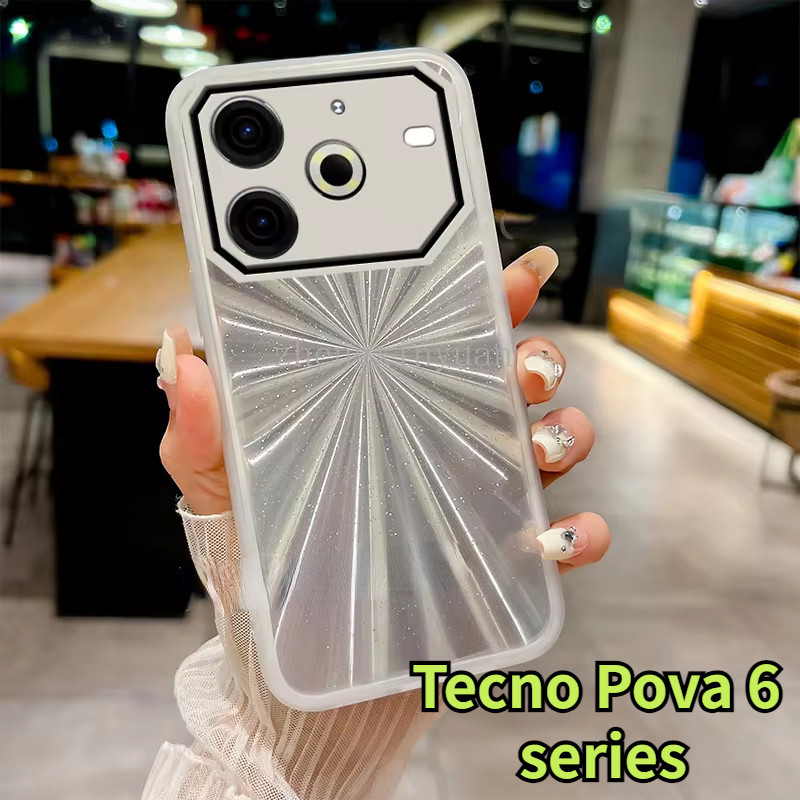 หรูหรา Glitter เลเซอร์ Aurora Glossy สําหรับ Tecno Pova 6 Pro NEO 5G 2024 CD รูปแบบสําหรับ Pova6 ...
