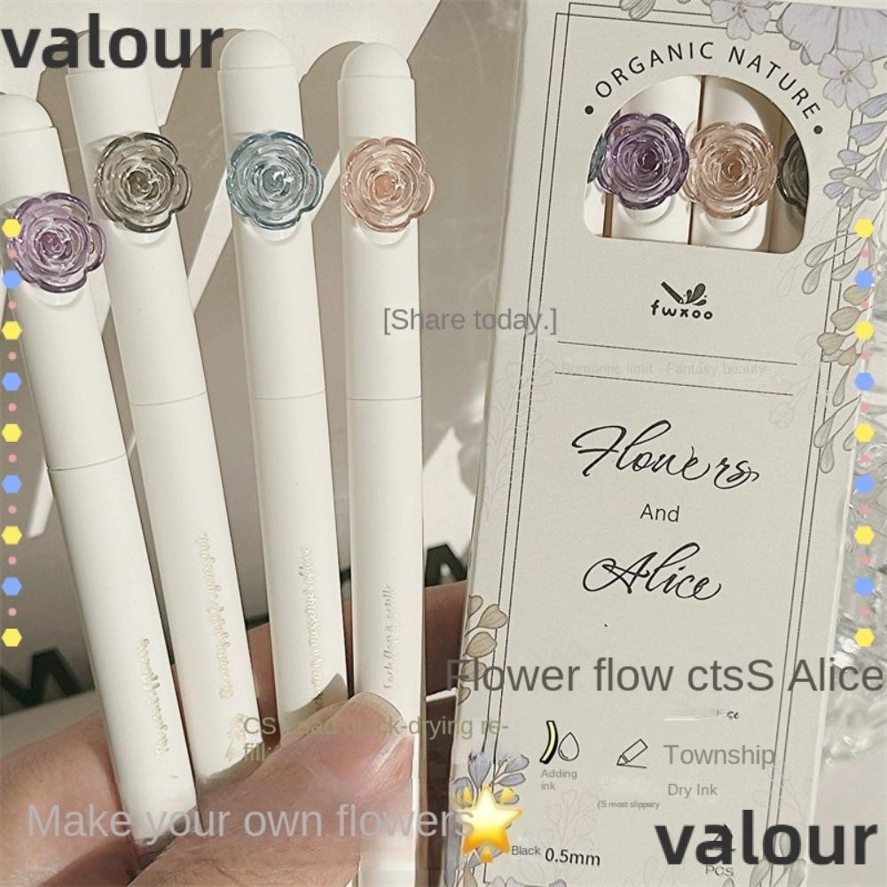 Valour 4 ชิ้นชุดปากกาเจล, หมึกสีดํา CS Tip Ink Pen, Kawaii รีฟิลสามารถ ...