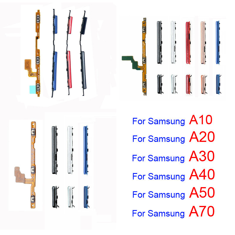 ปุ่มปรับระดับเสียงไฟโทรศัพท์สําหรับ Samsung Galaxy A10 A20 A30 A40 A50 A60 A70 ใหม่ที่อยู่อาศัย ...