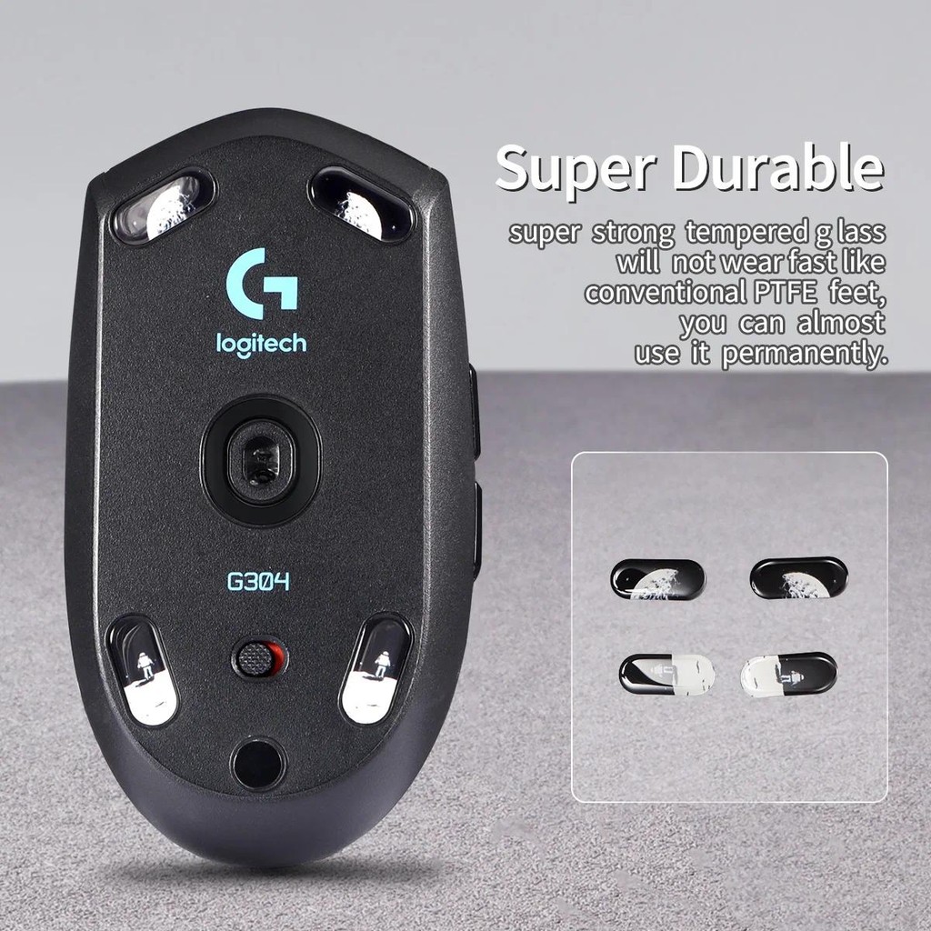 LOGITECH แก้วเมาส์สเก็ตสําหรับ โลจิเทค ก305/304 หนูฟุตแผ่นเรียบทนทานบาง ...