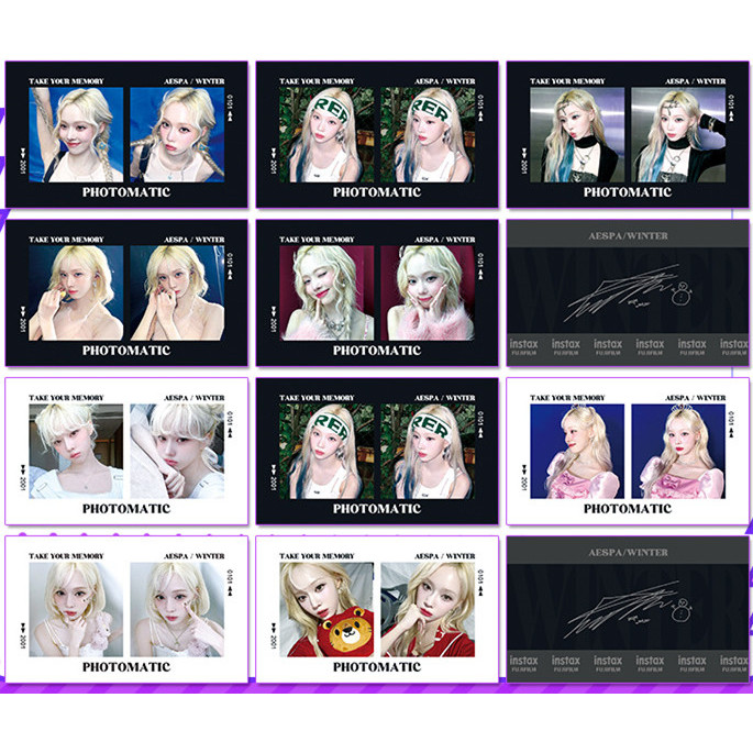 4-8pcs Aespa Two square Polarid Hot Mess Album Lomo Cards Armageddon Idoustage Superbeing Poster ...