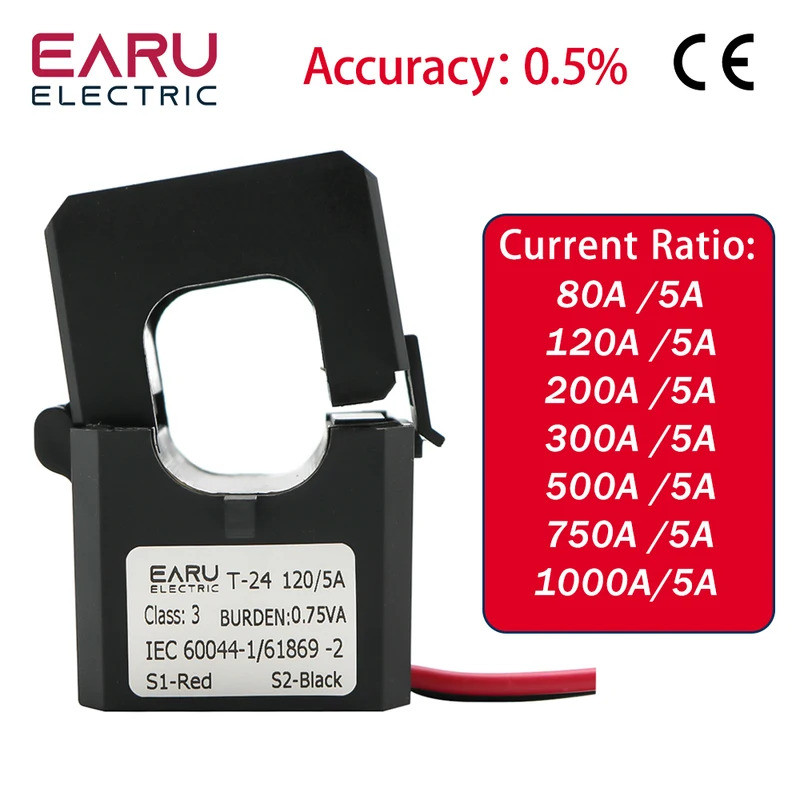 5a แยก Core Current Transformer Sensor AC เปิดประเภท CT 80A 120A 200A ...