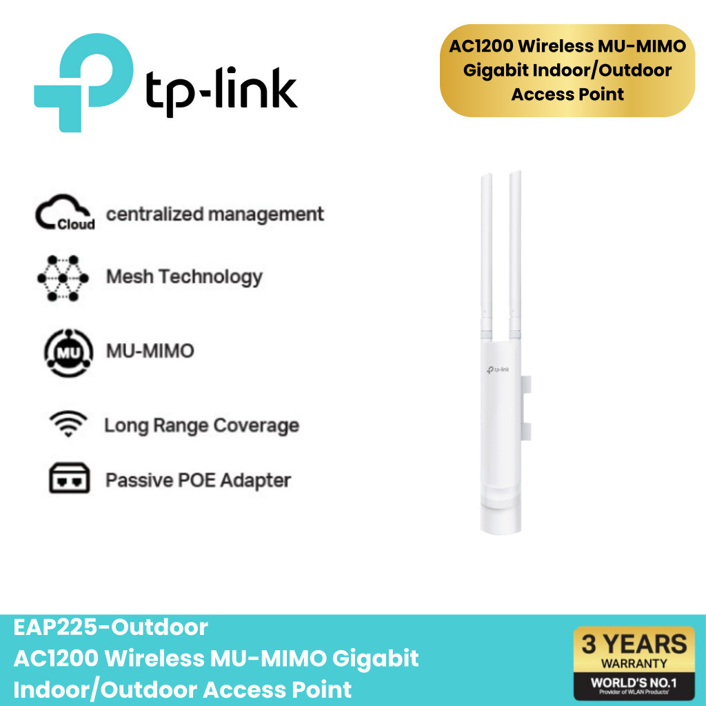 TP-Link EAP225-Outdoor (Omada AC1200 Wireless MU-MIMO Gigabit Indoor ...