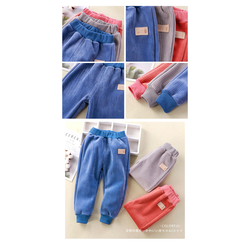 Clemine กางเกงวอร์มเก็บอุณหภูมิแบบสบาย ๆ ผ้าฟลีซหนาขึ้นสําหรับเด็ก ...