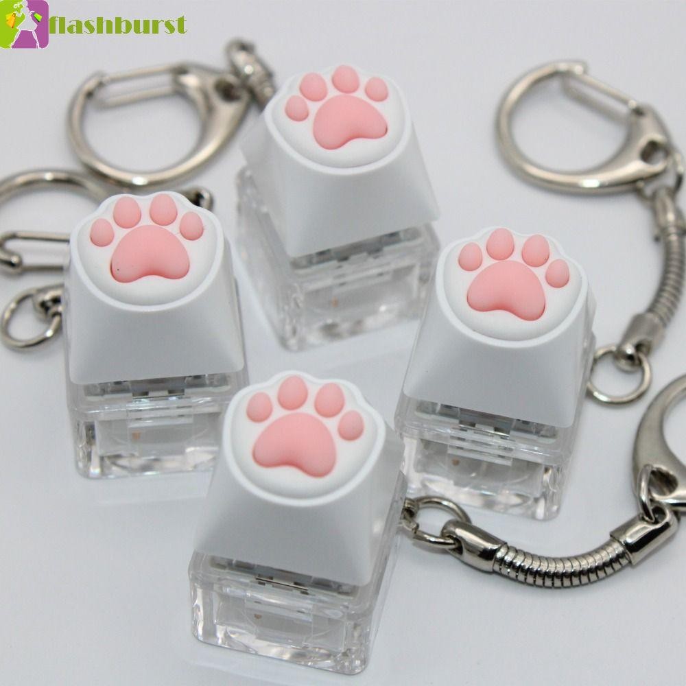 Flashburst Cat Paws Corgi Buttock Keycap, LED ซิลิโคนสีชมพู Cat Claw ...